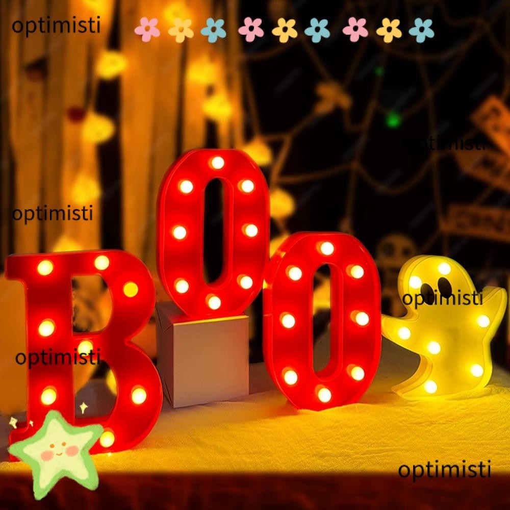 OPTIMISTI "BOO" Sign Halloween Lights, Boo Light Up Sign Props ...