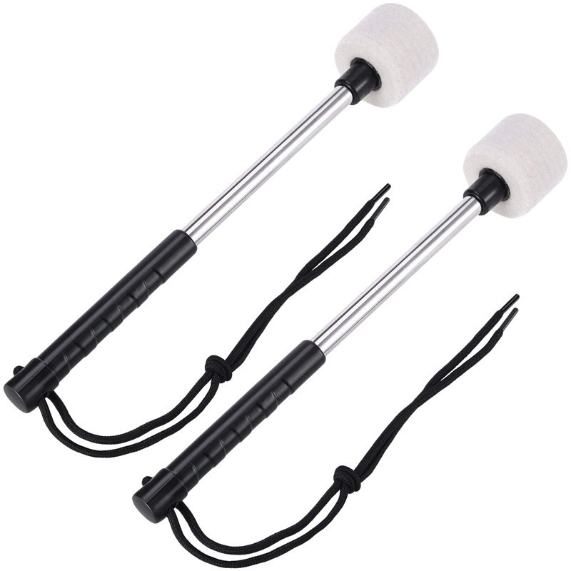 2 Pcs 12.5Inch Bass Steel Drum Mallets,Wool Felt Drum Sticks with ...