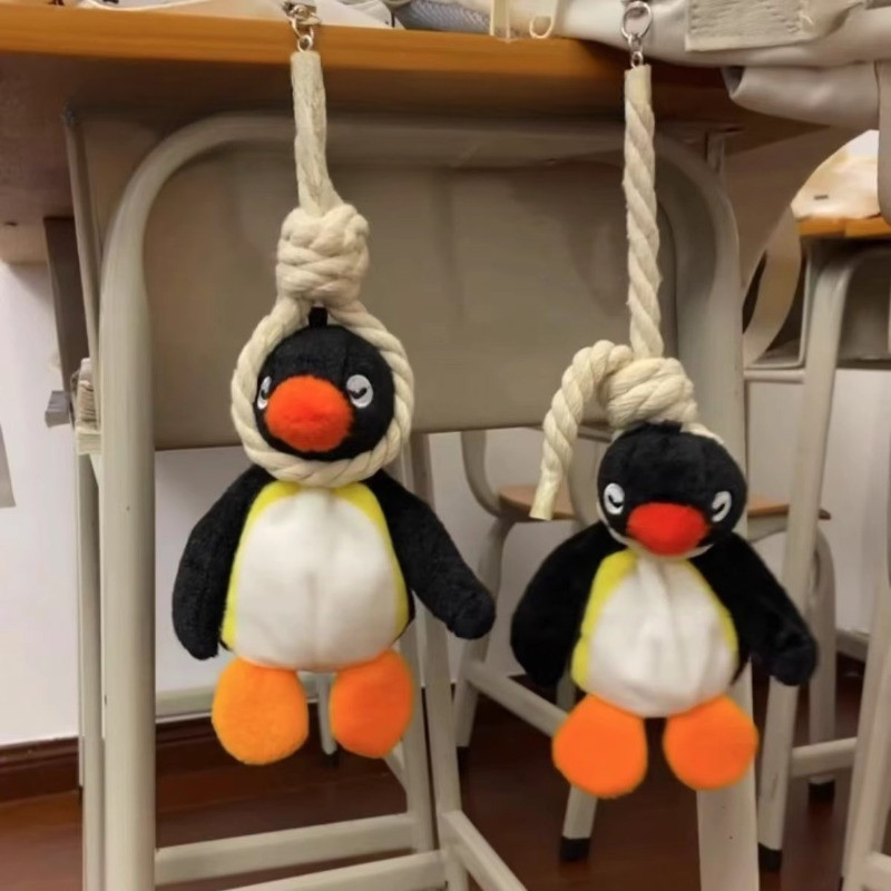 Cartoon Pingu Penguin Keychain Cute Penguin Plush Key Ring for Girls ...