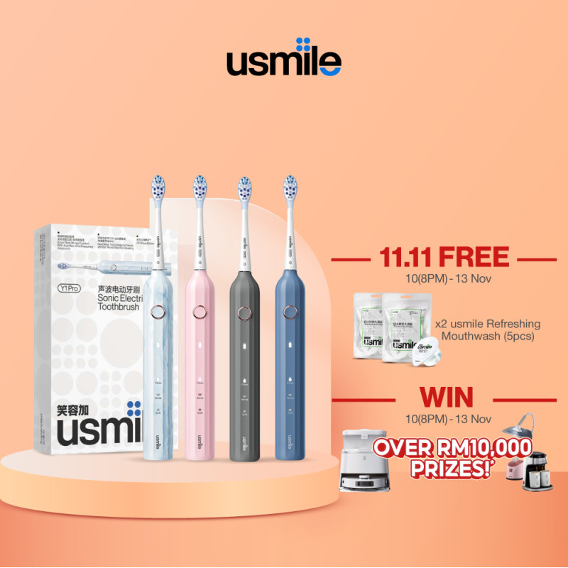 [DUO SET] usmile Y1 Pro Superclea Sonic Electric Toothbrush | Deep Cleaning Tech | 2 Mins Timer ...