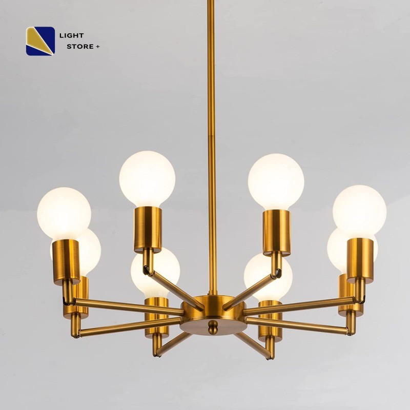 Light Luxury American Style Iron Branch-Shaped Chandelier LED Light ...