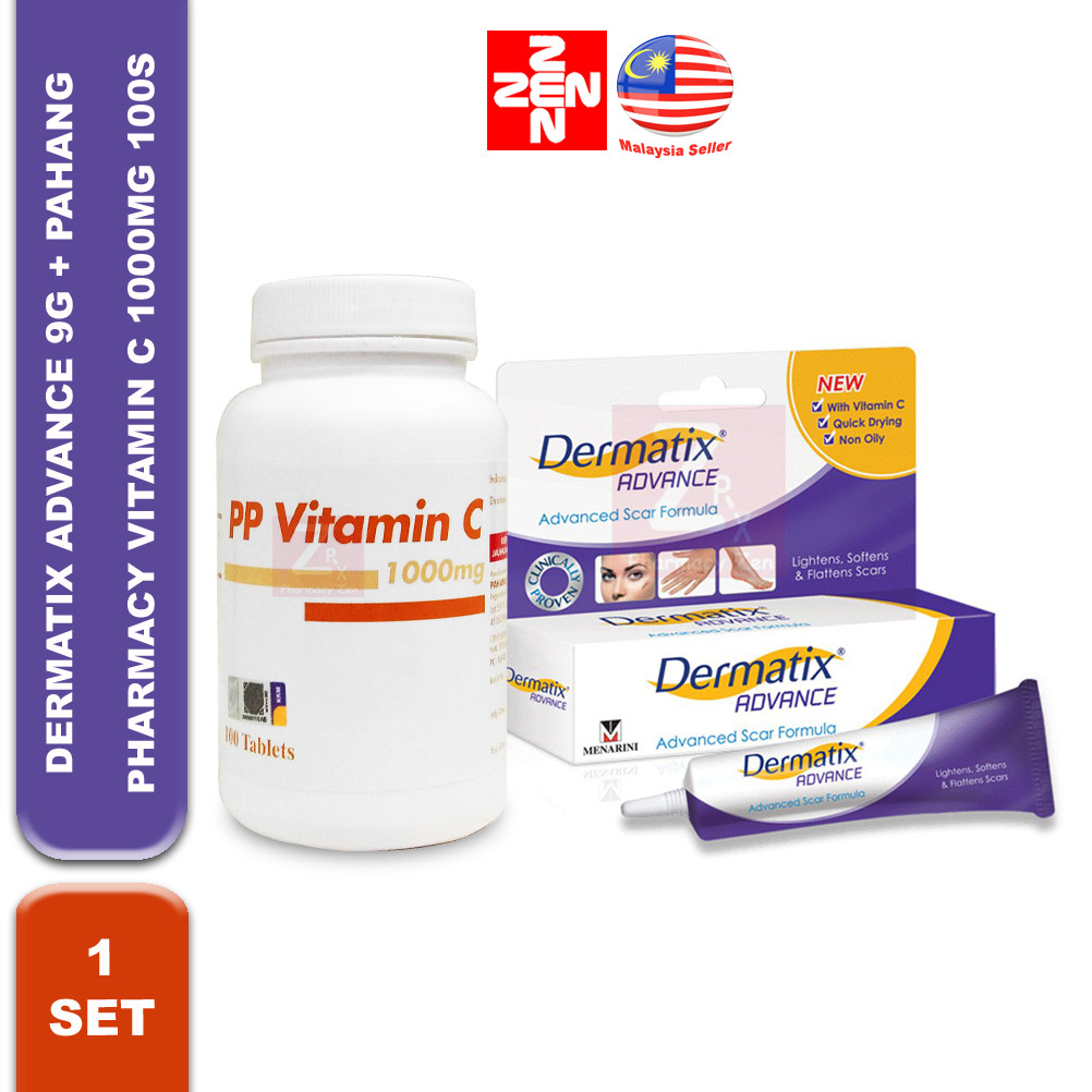 Dermatix Advance 9g+Pahang Pharmacy Vitamin C 1000mg 100s | Shopee Malaysia