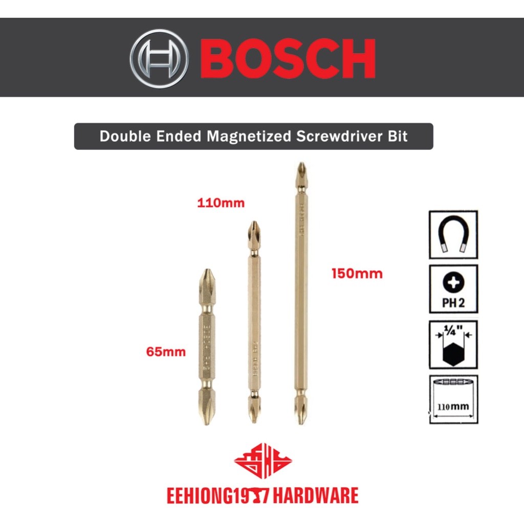 BOSCH Gold PH2 Double Ended Magnetized Screwdriver Bit 2608521042 2608521043 2608522255 | Shopee ...