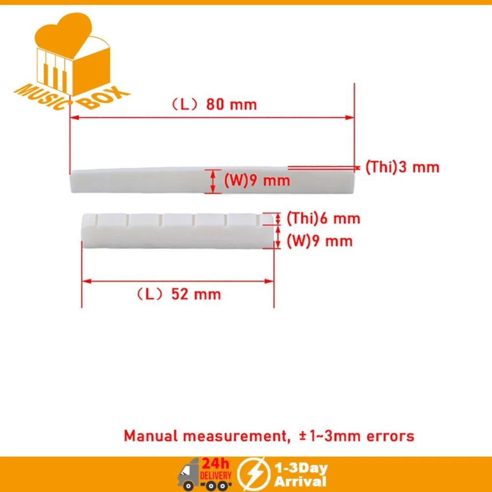 1Set 6 String Bone Classical Guitar Bridge Saddle And Nut White Bone ...