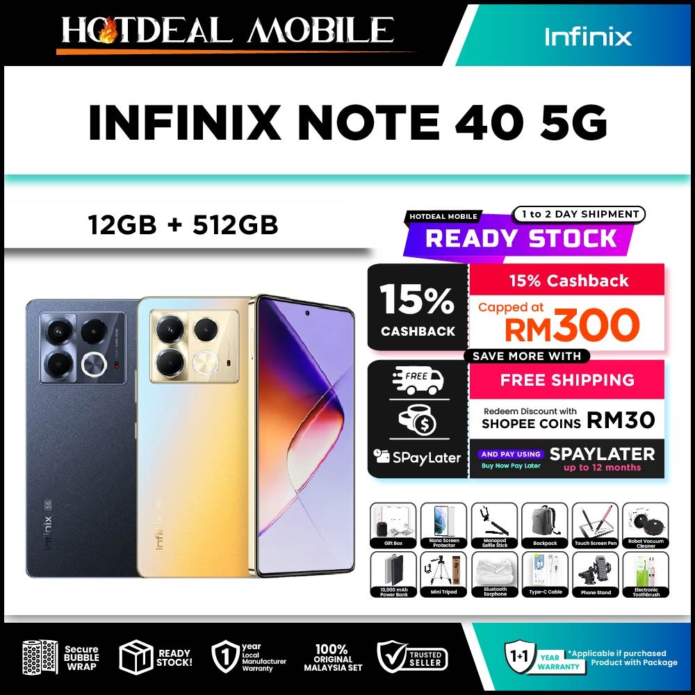 INFINIX Note 40 5G [12GB RAM 512GB ROM] - Original INFINIX Malaysia ...