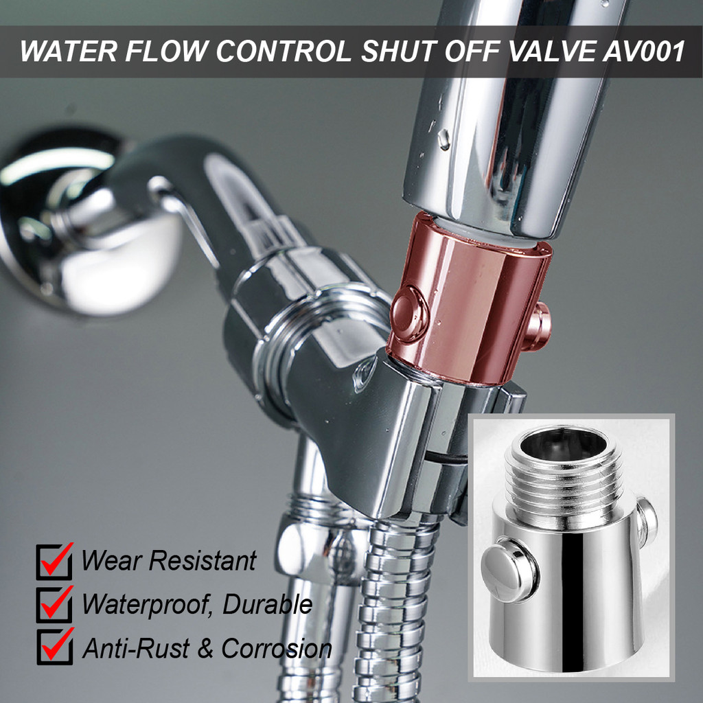 Bathroom Toilet Hand Shower Head Bidet Hose Shut-off Water Flow Control ...