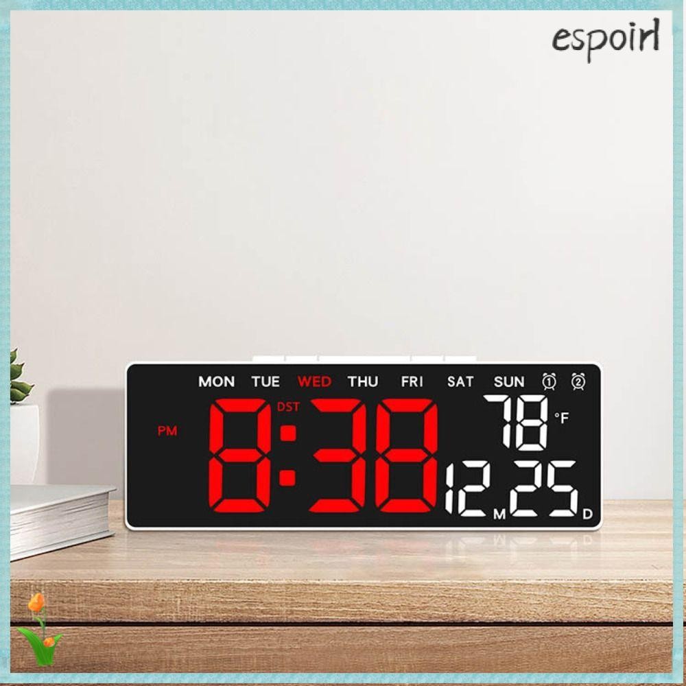 ESPOIR Electronic Wall Clock, Wall-mounted Multi-functional Digital LED ...