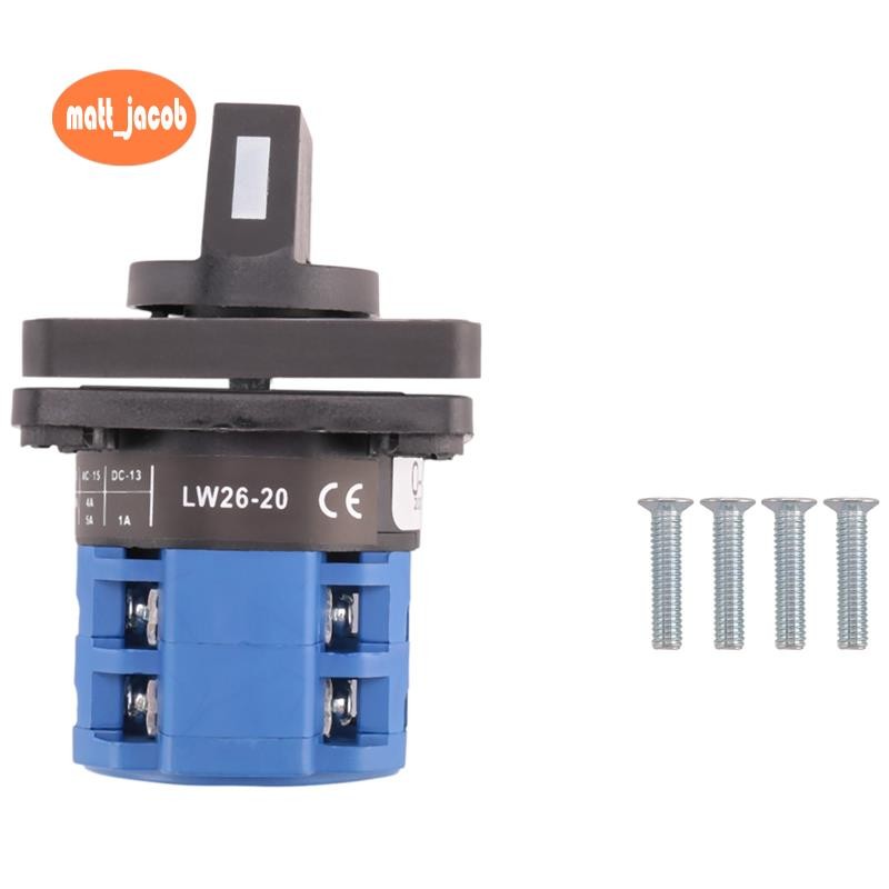 8 Terminals 5 Positions Master Control Rotary Cam Switch 20A Black+Blue ...