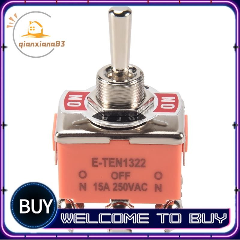 AC 250V 15A Latching 3 Way On-Off-On Single Pole Double Throw Toggle ...