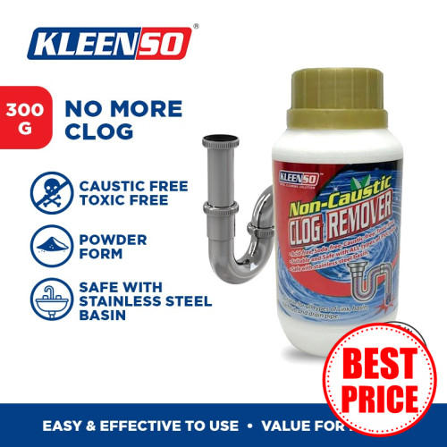 300G Kleenso Non-Caustic Clog Remover Powder Serbuk Menghilangkan ...