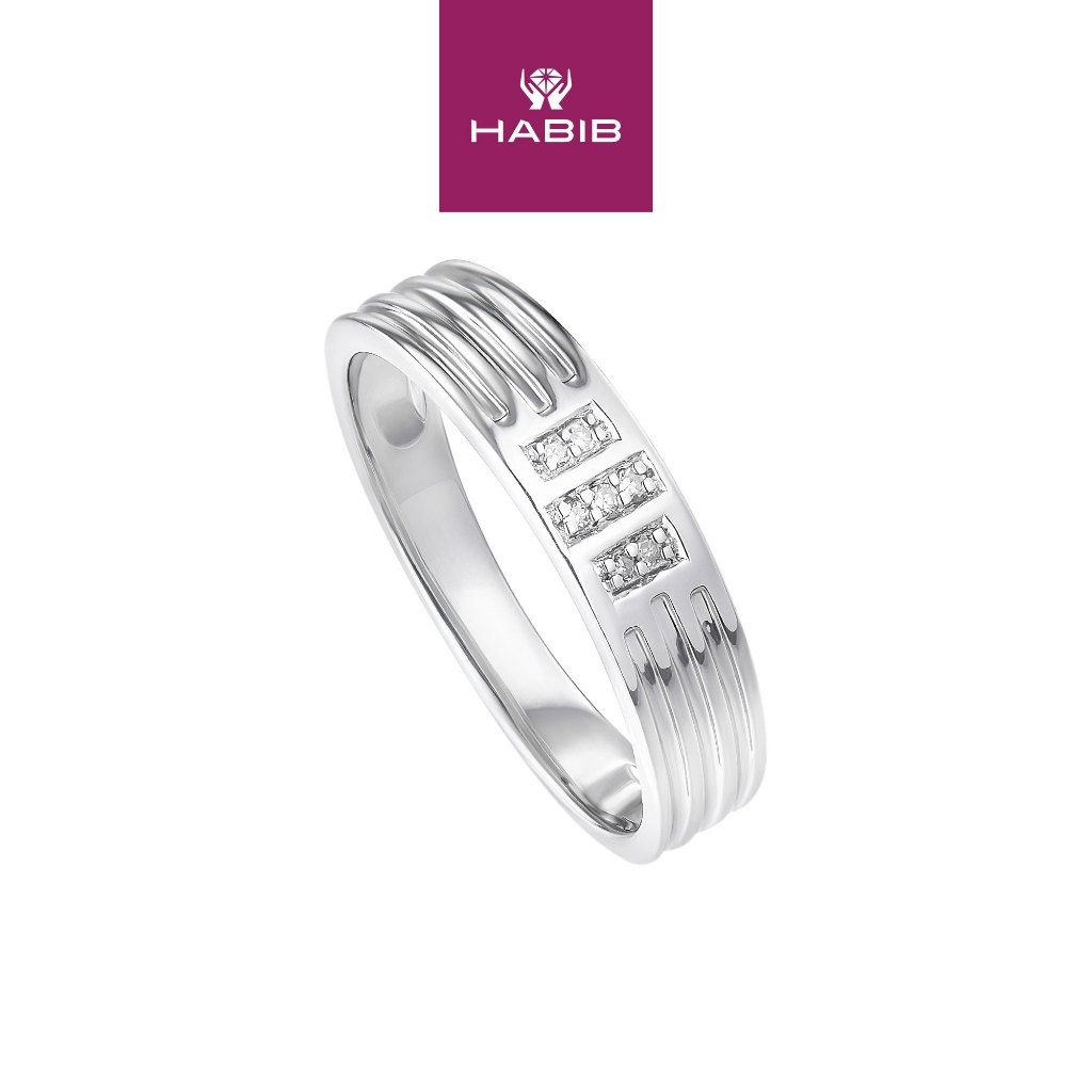 HABIB Diamond Men's Ring in 925 Silver Palladium 259870121(PLD ...