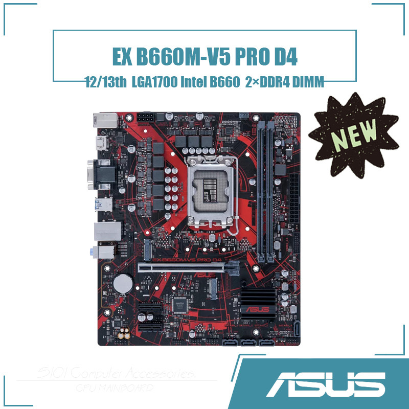 [NEW] ASUS EX B660M-V5 PRO D4 Motherboard 2×DDR4 DIMM Intel B660 64GB ...