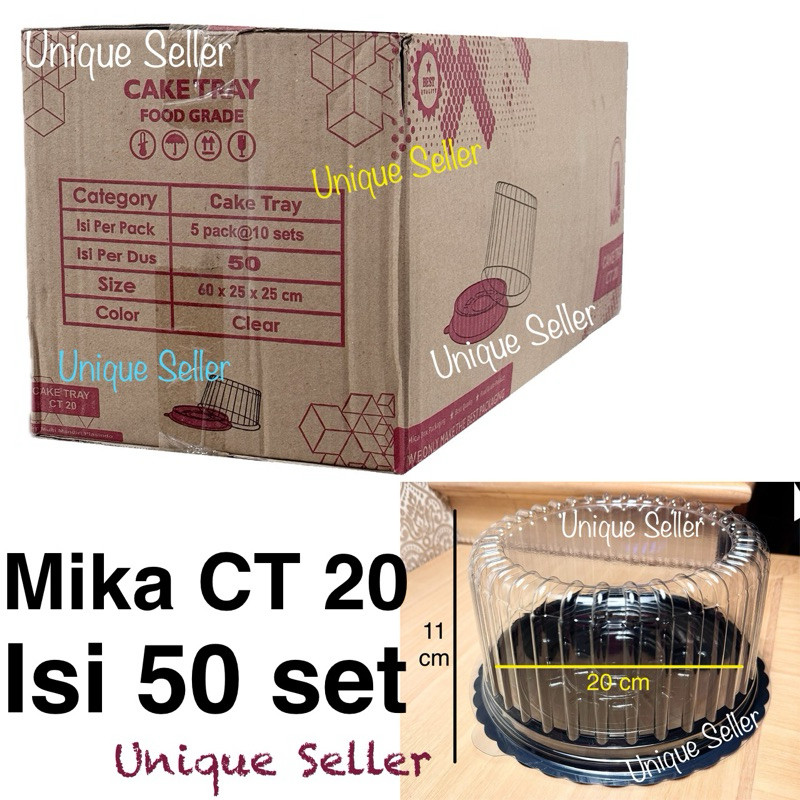 [1Dus] Mika CT 20 cm Round contains 50 Sets / Mika Cake Tray 20 / Mika ...