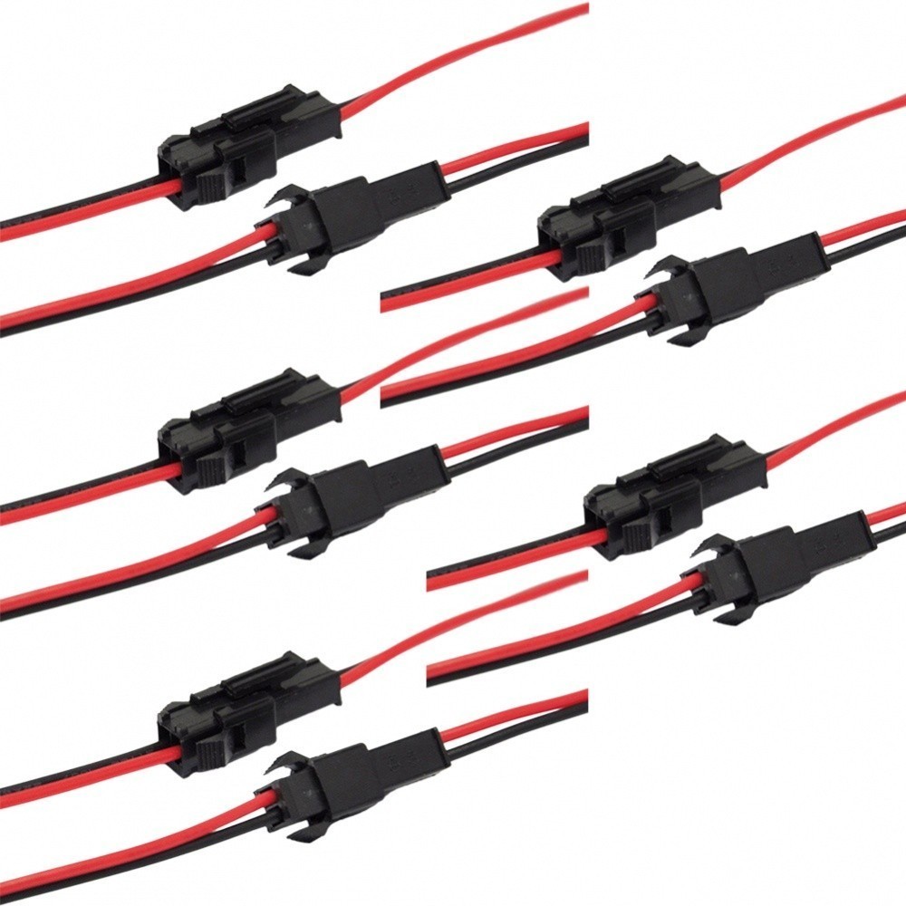 10PCS SM 2-Pins 2P Female Male Plug Connector Wire Cables Adapter Cable ...