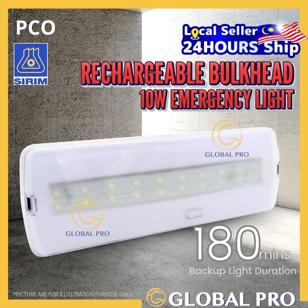 PCO 10W Bulkhead Emergency Lighting LED Emergency Light Backup Battery ...