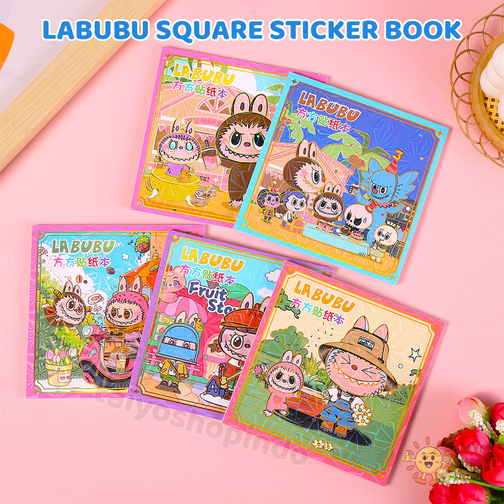Taiyo Labubu Square Sticker Book Premium Monster Paper Sticker Cartoon ...