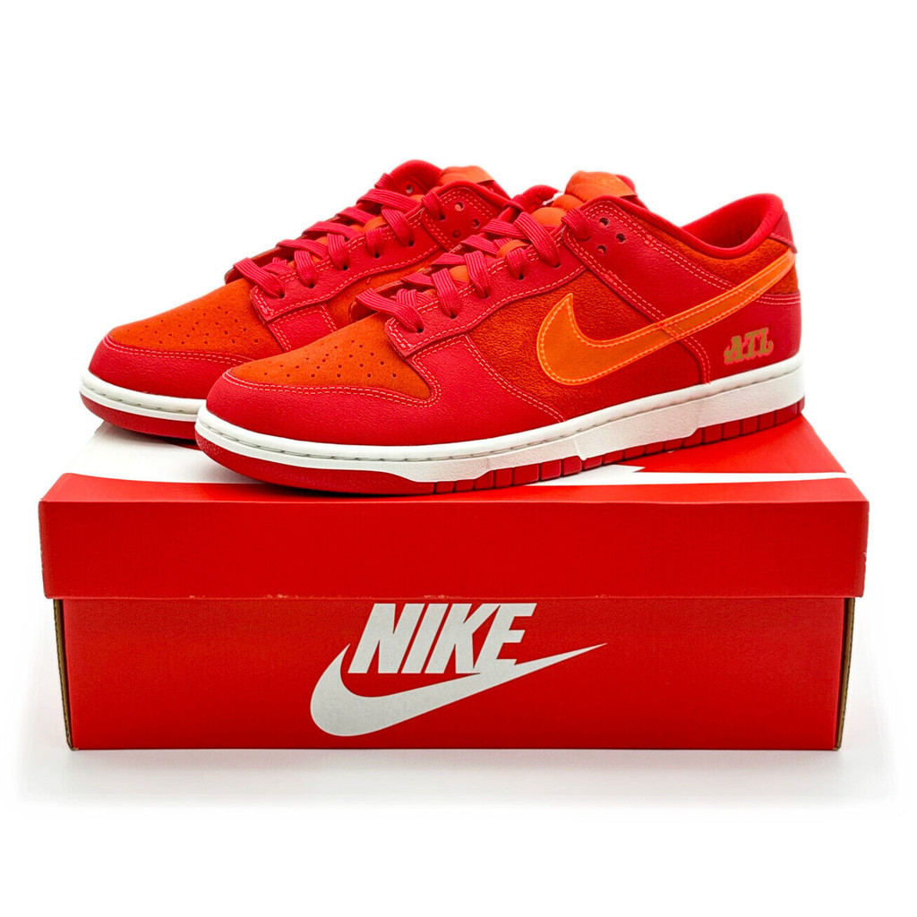 FD0724-657 Nike Dunk Low ATL University Red Bright Crimson Orange (Men ...