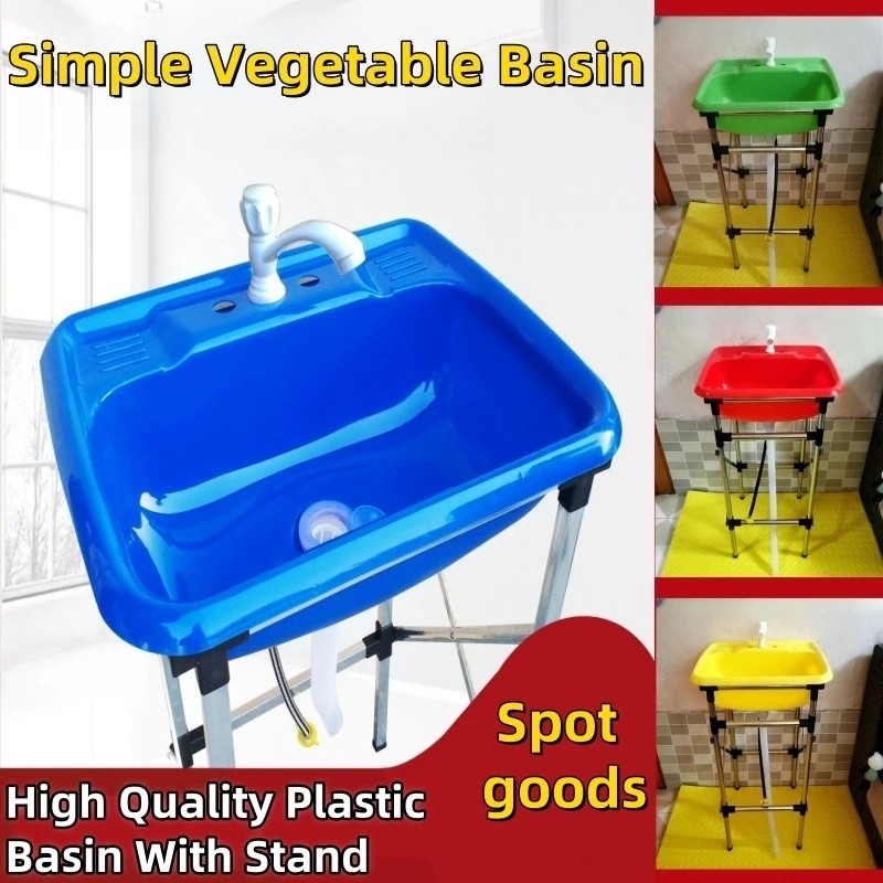 Plastic Sinki Basin with Foldable Stand / Sinki Plastik Rack Lipat Sink ...