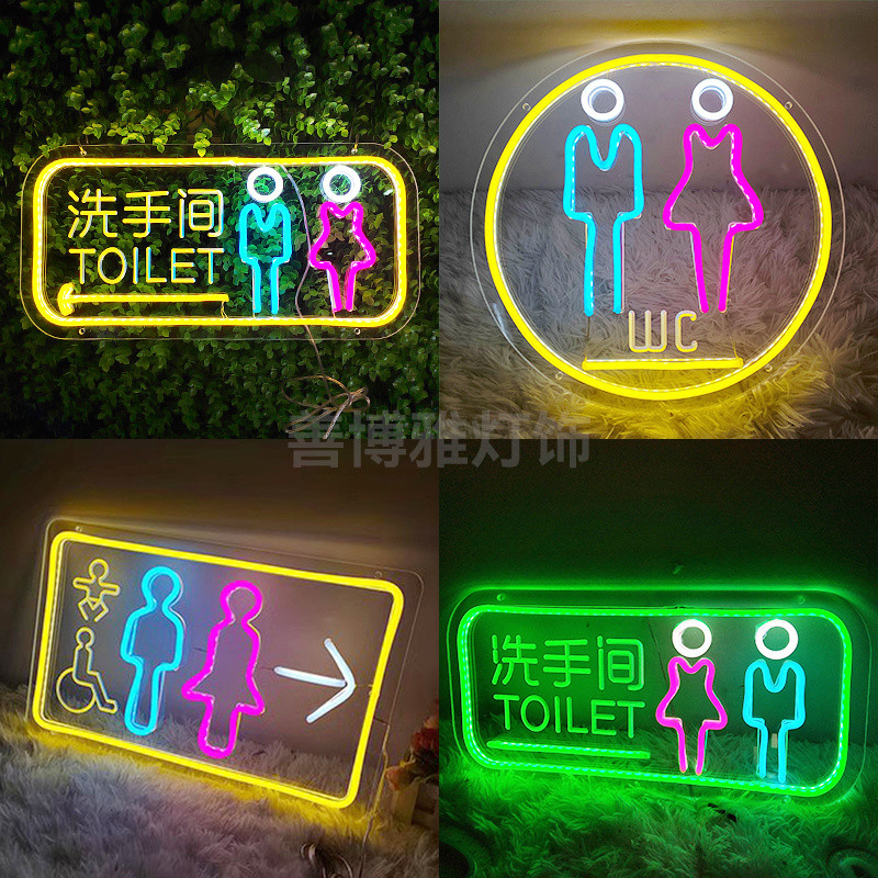 Hot sale Toilet Neon Light led Toilet WC Men Women Toilet Signboard ...