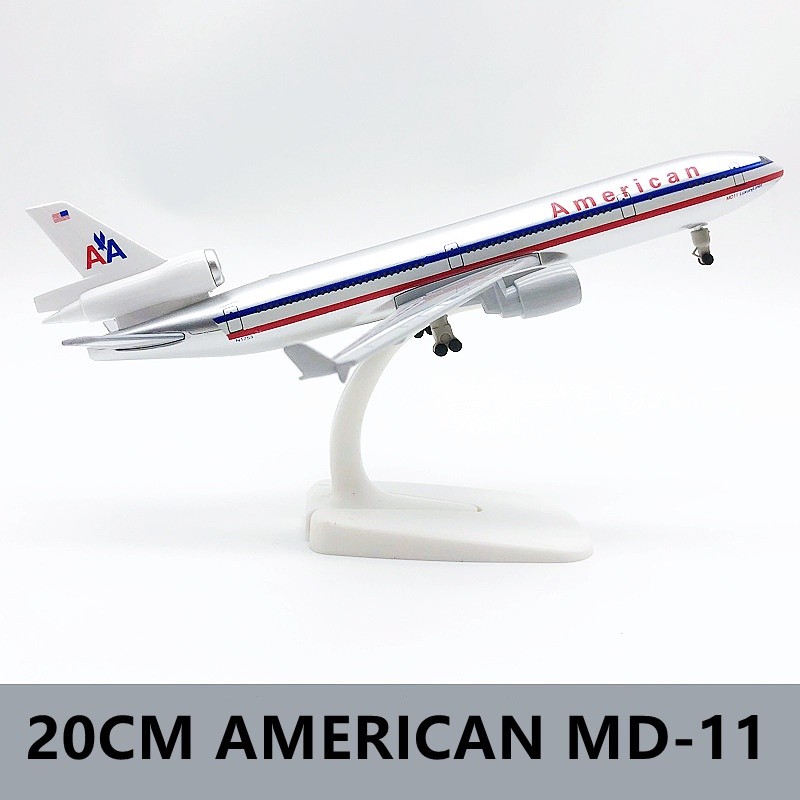 20cm Air USA American AA MD MD-11 Airways Diecast Airplane Model Plane ...