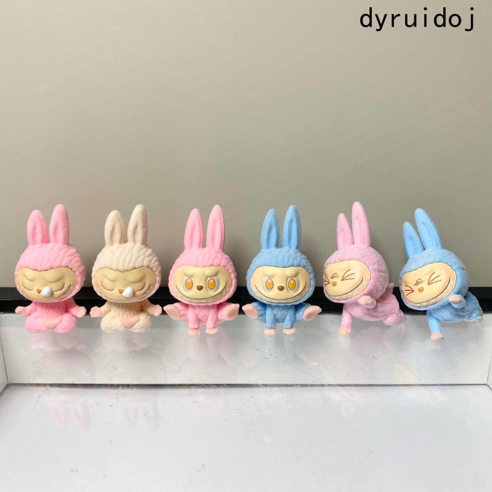 DYRUIDOJ Lazy Yoga Labubu Doll, Waterproof Silica Gel Flocking Labubu ...