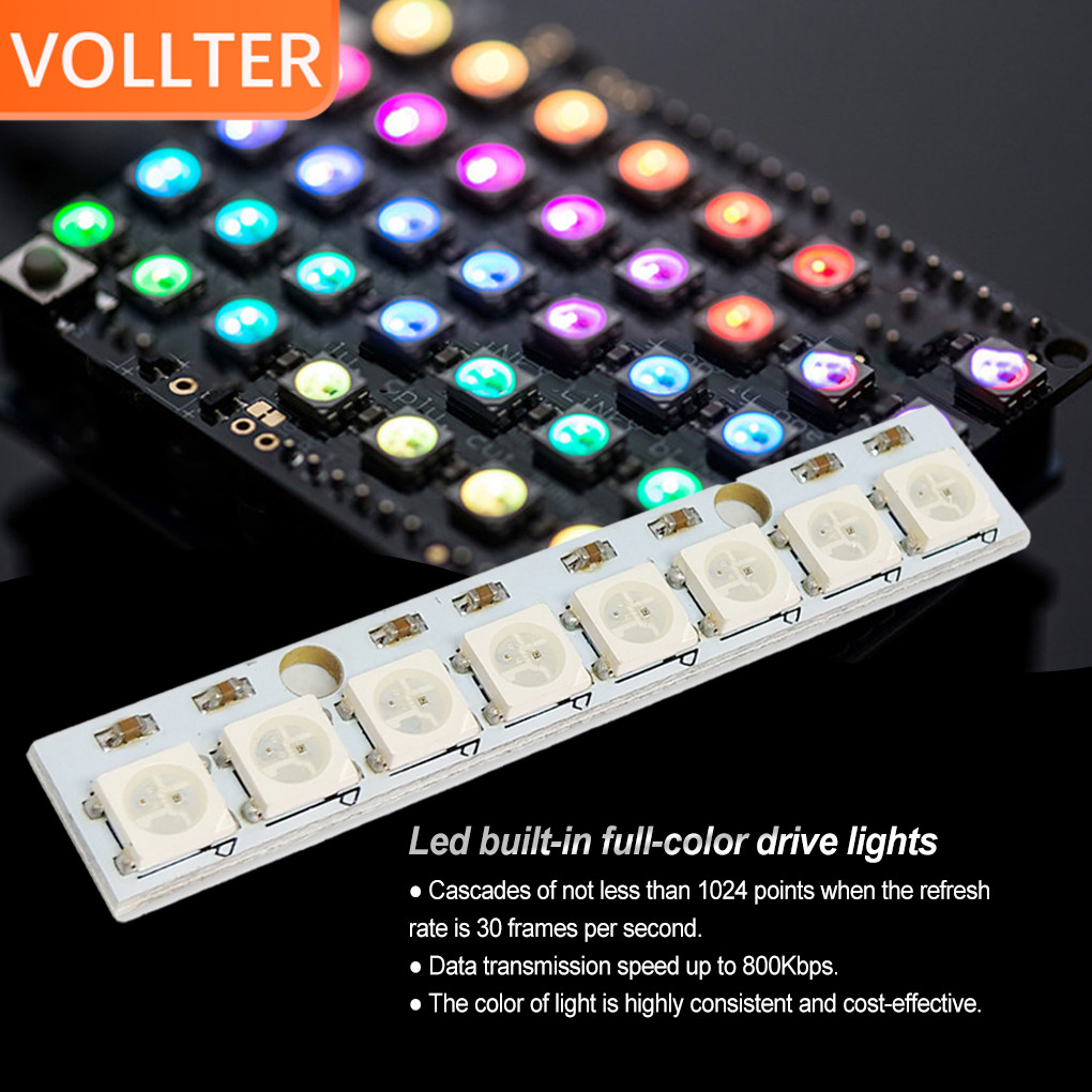 2/3 WS2812 5050 RGB LED Lights Adjustable Full Color-Driven Development ...
