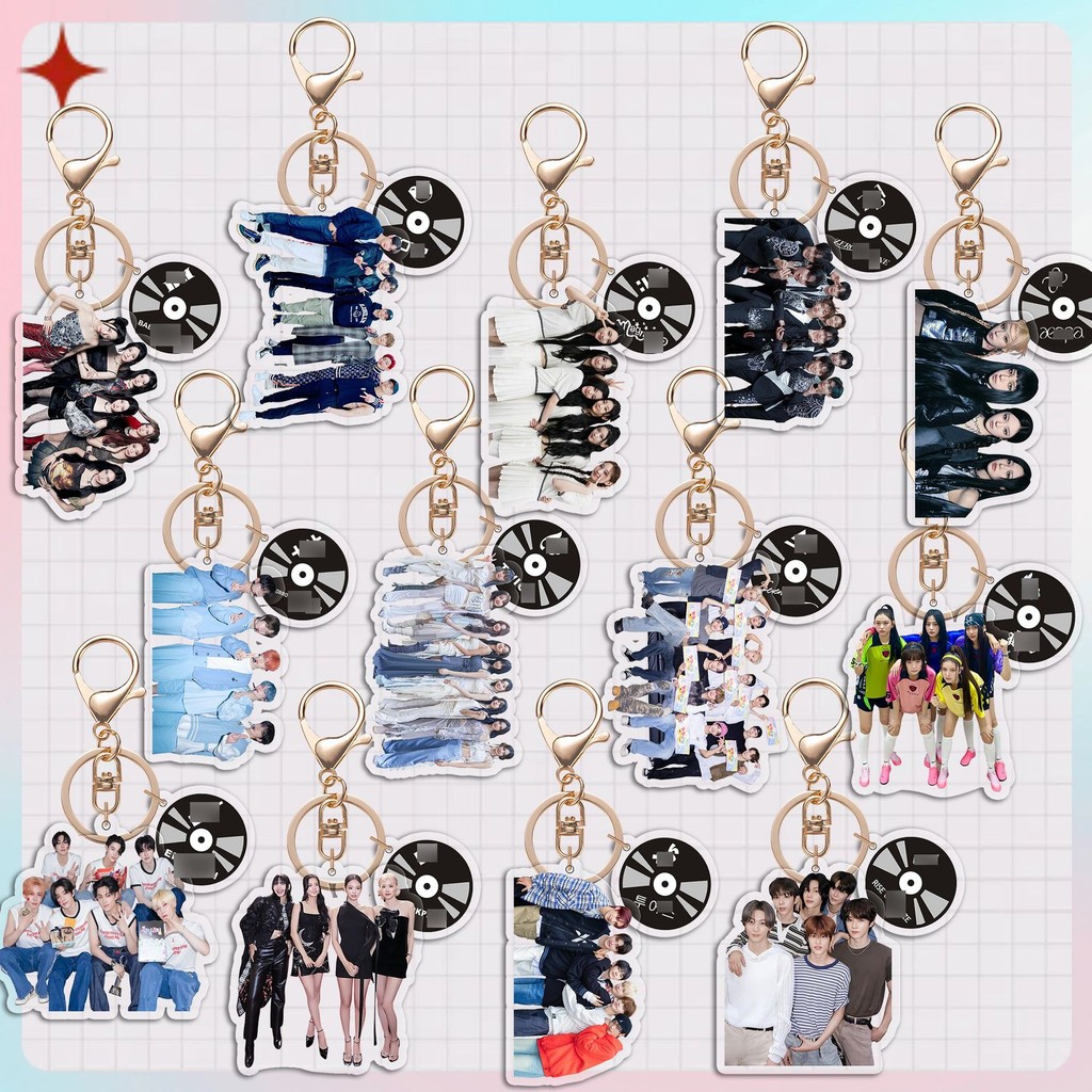 Kpop Twice Ive Nct Ateez Gidle Acrylic Keychain New Support Key Ring ...
