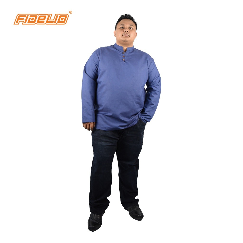 FIDELIO PLUS Linen Long Sleeves Shirt - Navy(D) | Shopee Malaysia