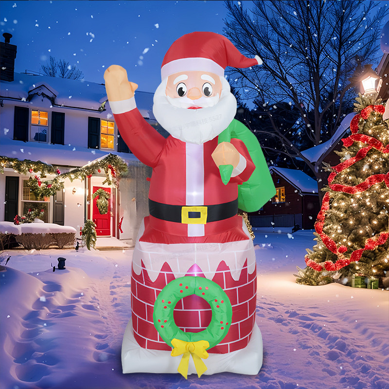 Inflatable Santa Claus Chimney Climbing Inflatable Model Christmas ...