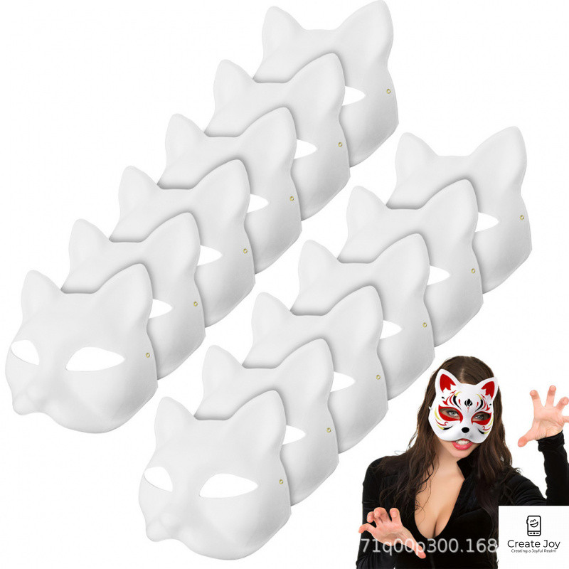 2025 gaya baru DIY white pulpa topeng kanak-kanak grafiti kosong tadika ...