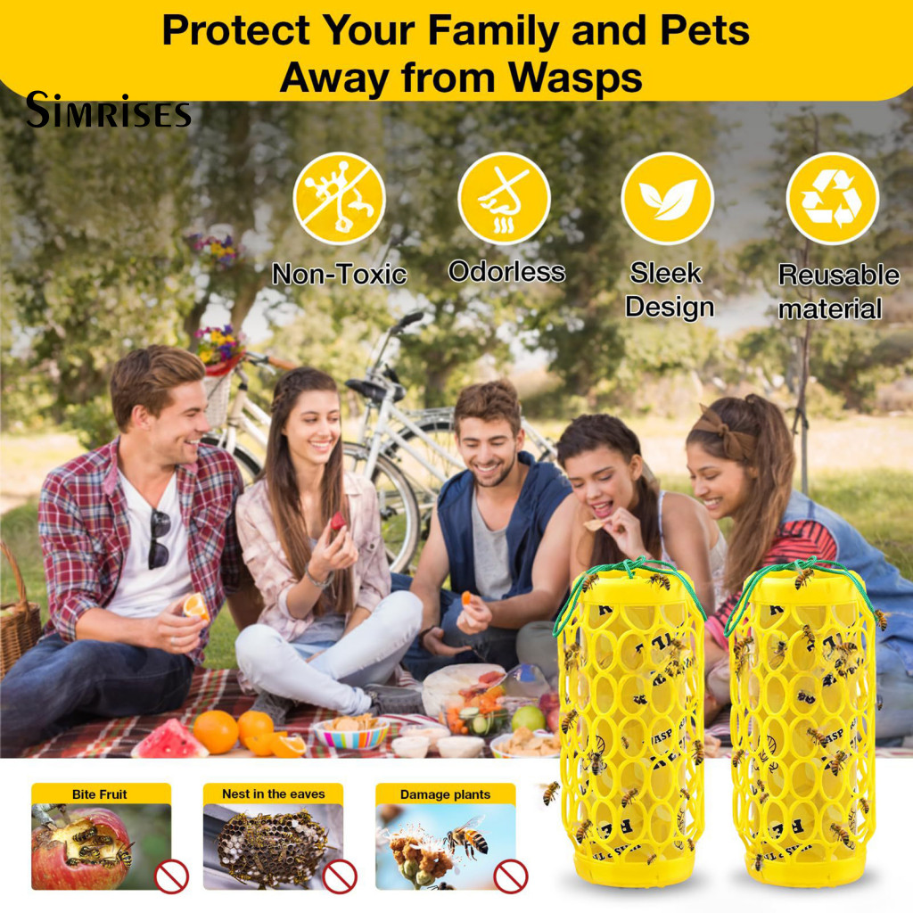 SIM| Insect Sticky Trap Terrace Wasp Trap Effective Eco-friendly Wasp ...