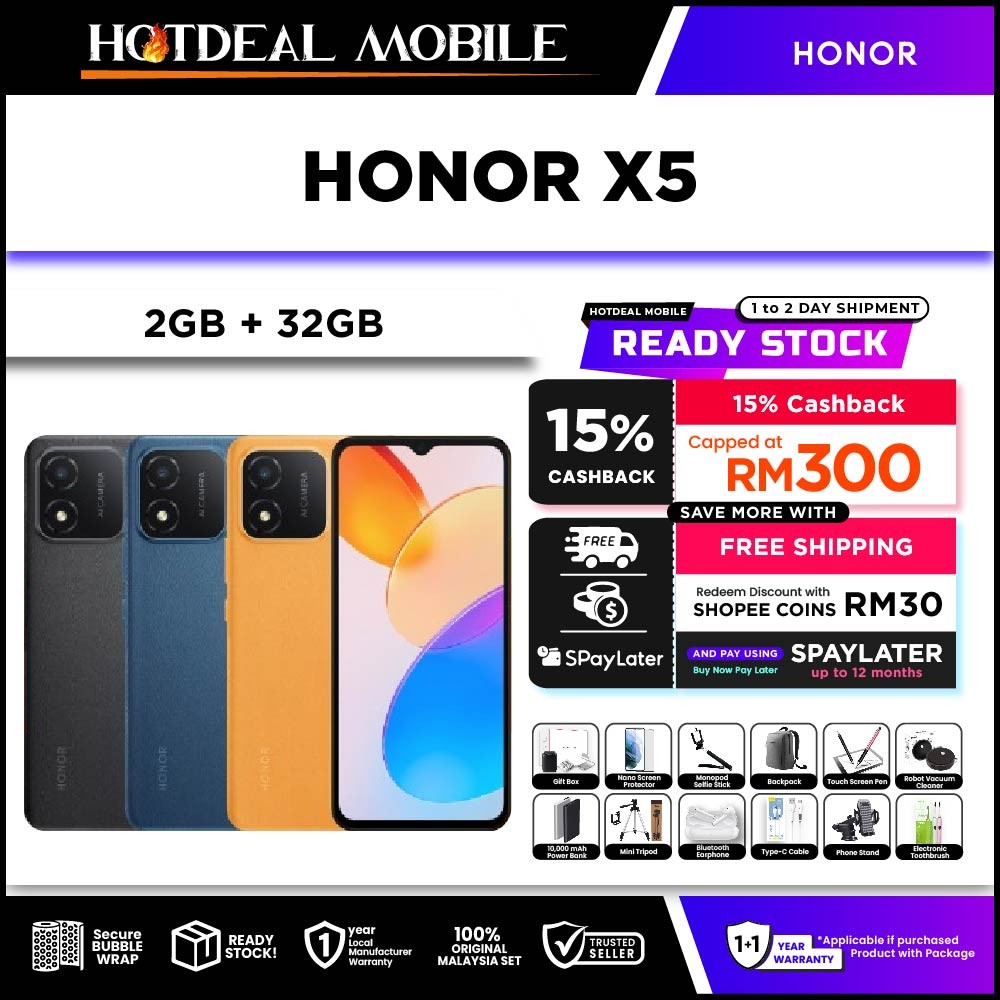 HONOR X5 [2GB RAM 32GB ROM] - Original HONOR Malaysia | Shopee Malaysia