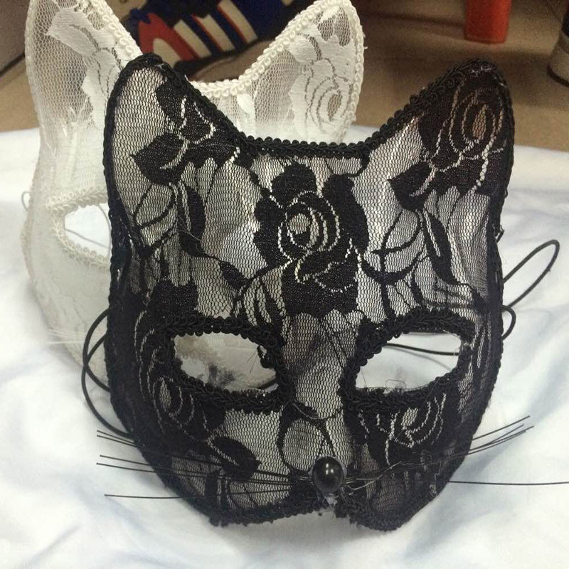 Cat Masquerade Mask Luxury Sexy Cat Mask with Beads Decoration Venice ...