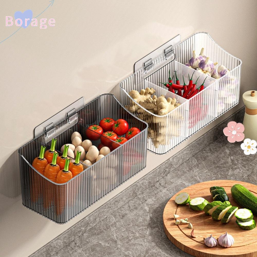 BORRAONE Ginger Storage Box, Removable No Punching Kitchen Storage ...
