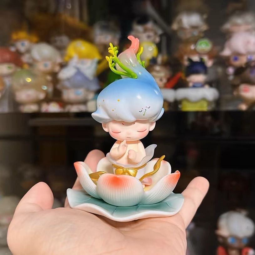 新品现货正版dimoo不烬陶瓷莲花底座泡泡玛特无双镇盲盒手办配件装饰摆件Genuine Dimoo Non Burnt Ceramic ...