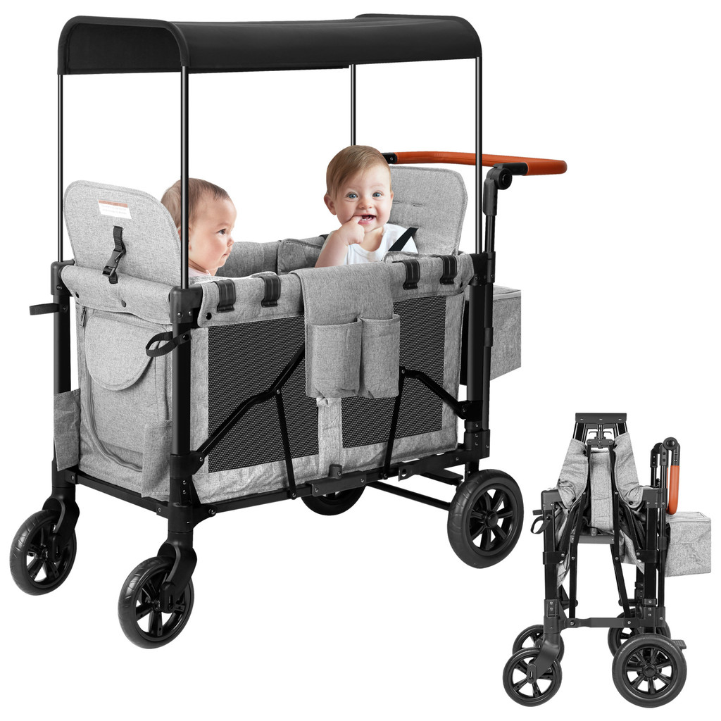 (CPC+EN1888+ASTM F833 Standard)Wagon Stroller with Narrow Canopy for 2 ...