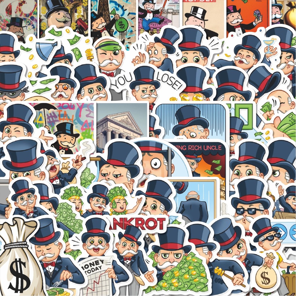 Cutting Pack Stickers Monopoly Game Stickers 2 Contents 100Pcs Cute ...