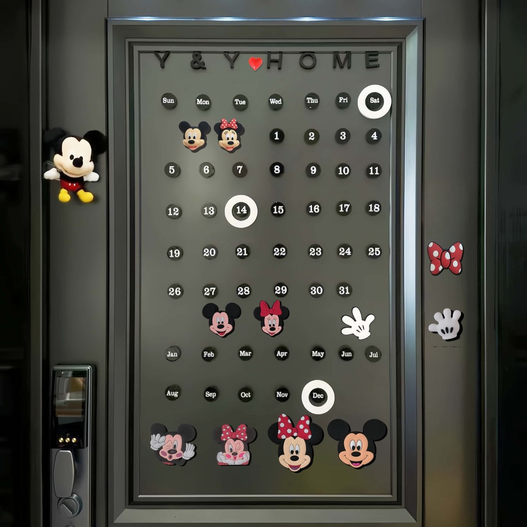 Creative Entrance Door Magnetic Calendar Digital diy Refrigerator ...