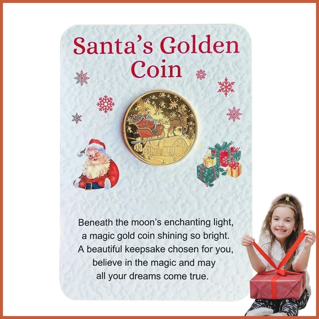 Merry Christmas Eve Gold Coin 2025 Metal Crafts New Year's Wishes Gold ...
