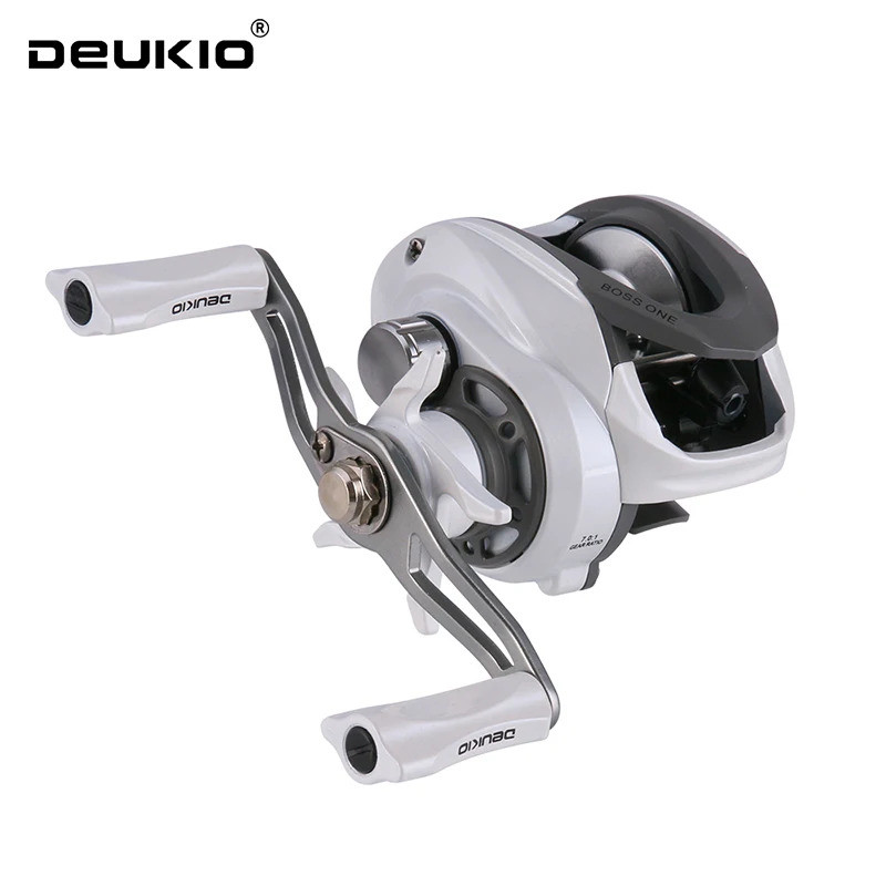 DEUKIO Full Metal White Baitcasting Reel 8KG Max Drag 5+1 Bearings ...