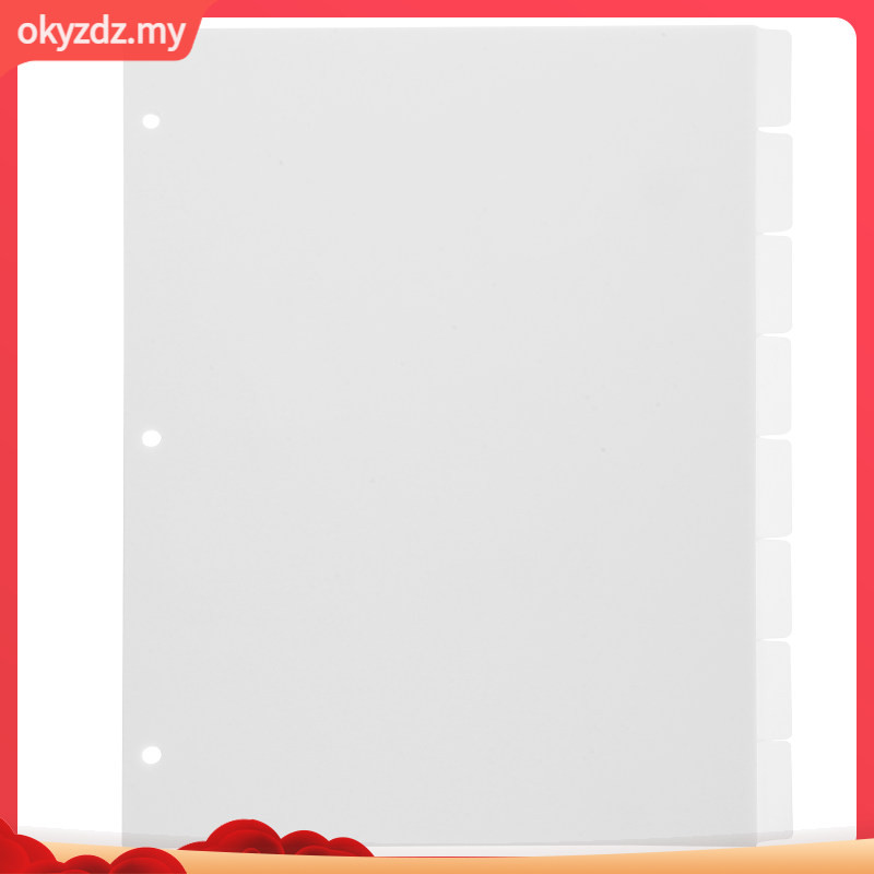 Page Dividers Markers Loose-leaf Index Book 3 Holes 8 Pages White ...