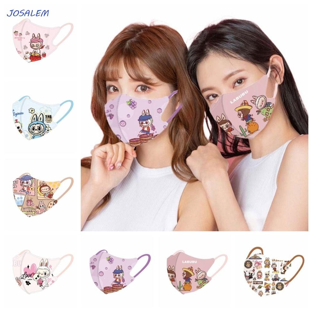 JOSALEM 10Pcs Labubu Face Mask, Cartoon Letter Print Labubu Face Cover ...