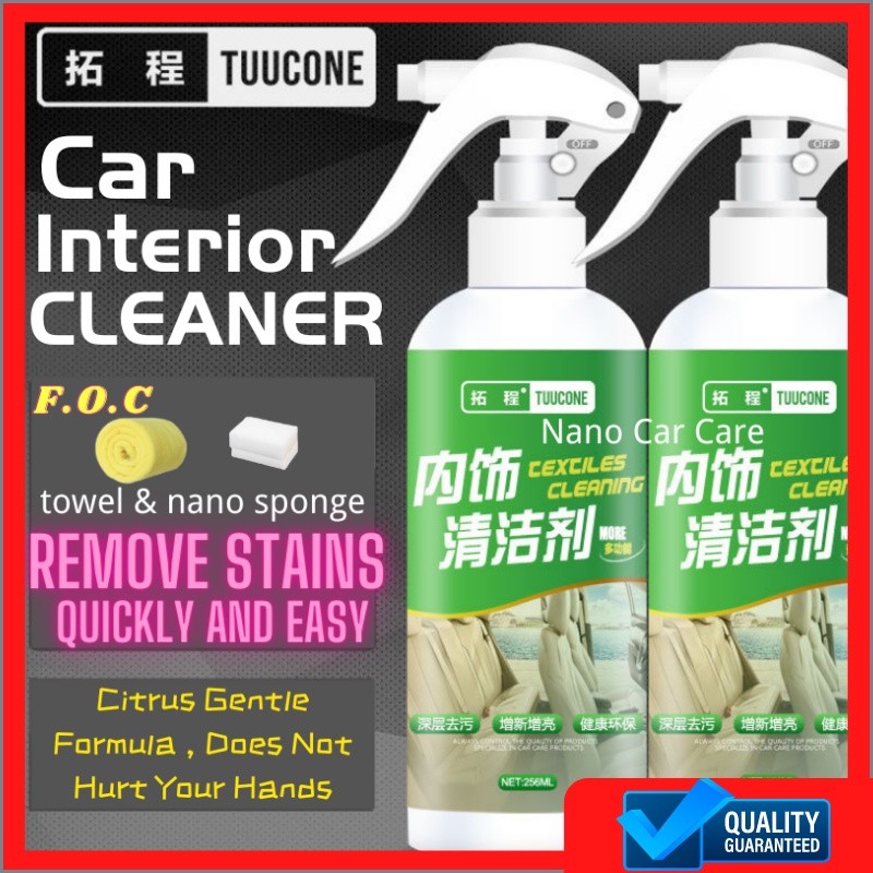 Car Interior Cleaner Ceiling Fabric Care Leather Carpet Dashboard Seat Decontamination | Shopee ...