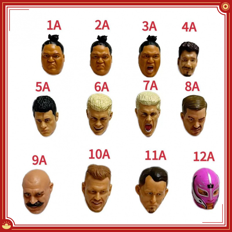 Wwe Wrestler Doll Head Carving 6-7 Inch Movable Doll Replacement Head ...