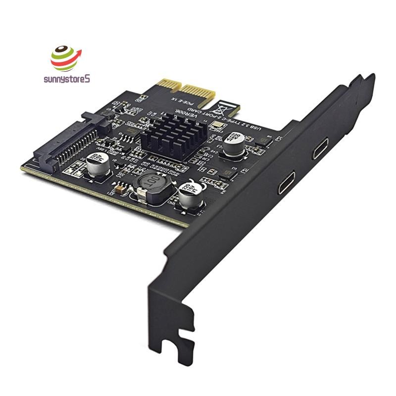 New 2Port TYPE-C PCIE Card PCI Express 3.0 X1 to Dual USB-C Expansion ...