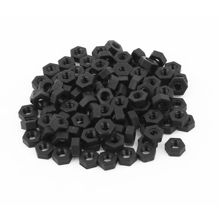 M3 Black Nylon Hex Nut Insert Lock Screw Fastener Female | Shopee Malaysia