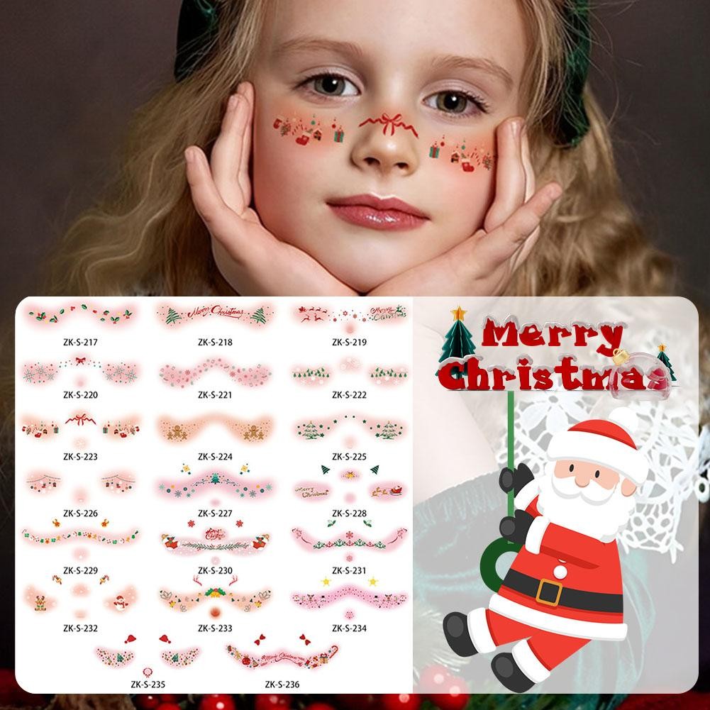 Christmas Makeup Tattoo Stickers Kids Party Party Cute Blush Face ...