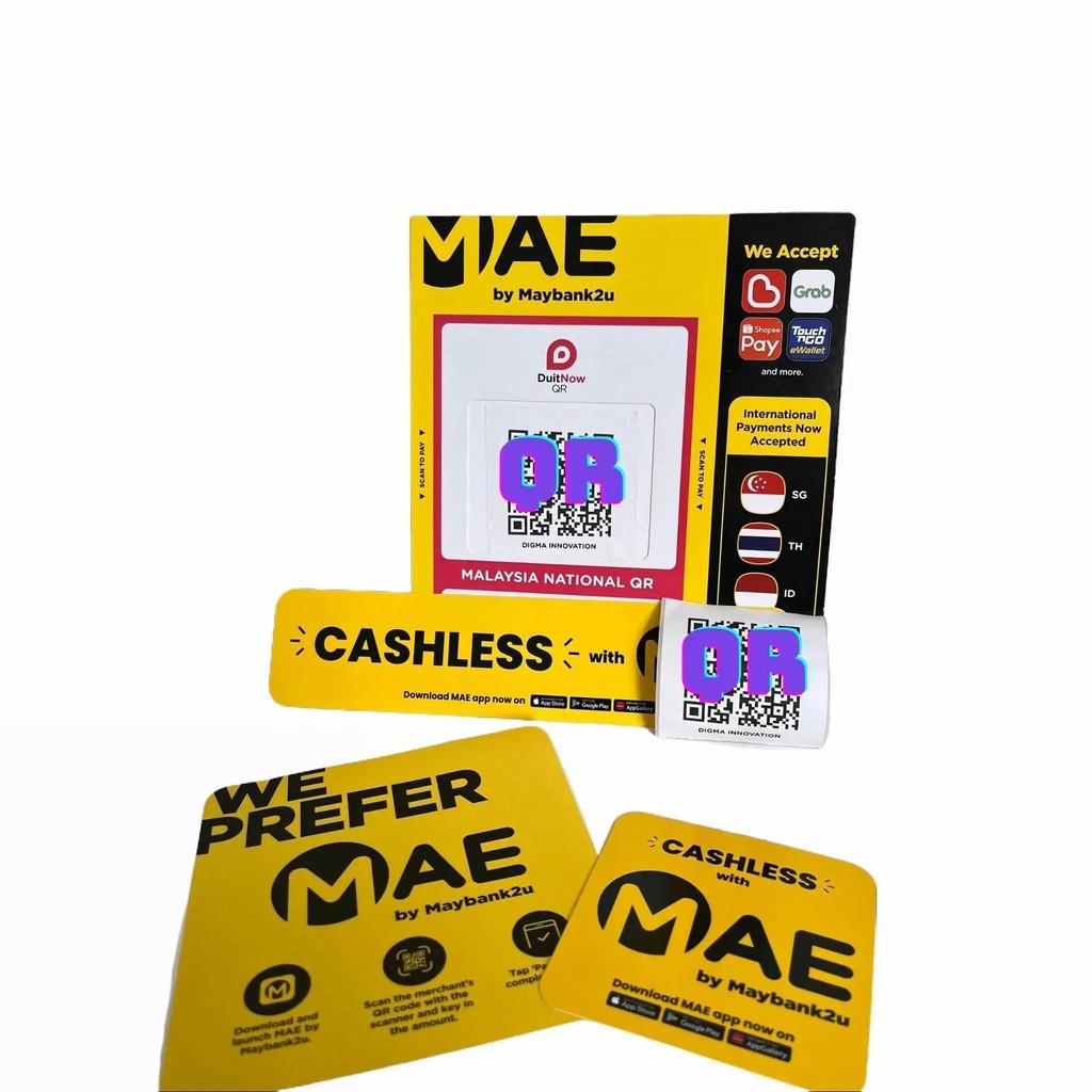Aksesori Kod QR Maybank & Pelekat QR untuk Soundbox Audio Fidget ...