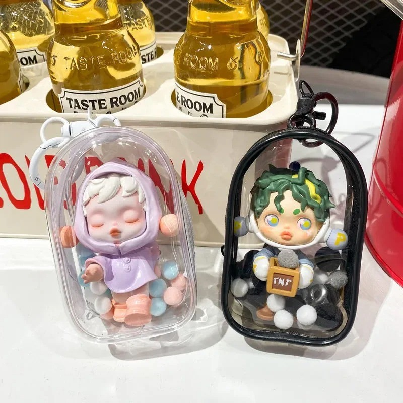 Cartoon POPMART Labubu Clear Doll Display Bag Popmart Display BoxData ...