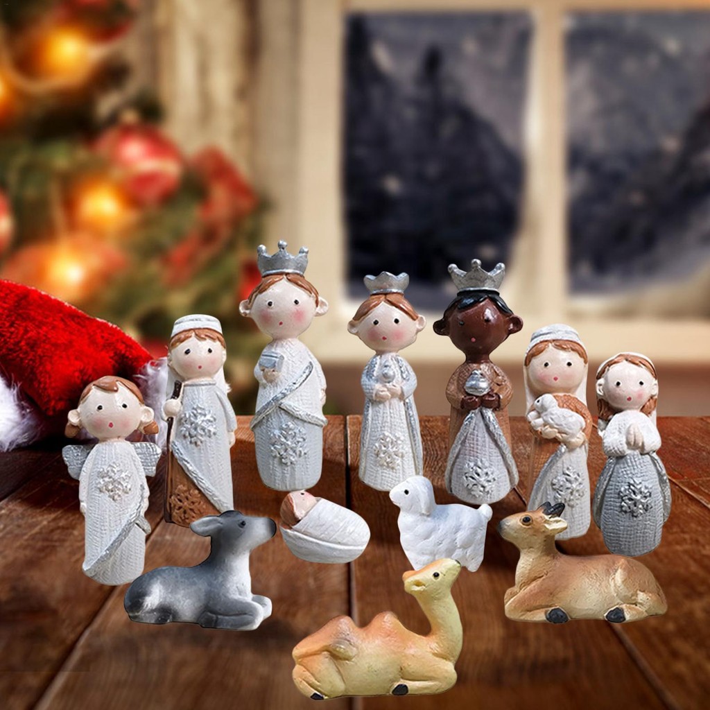 Mini Nativity Manger Scene Set 12pcs/set Miniature Cartoon The Birth of ...
